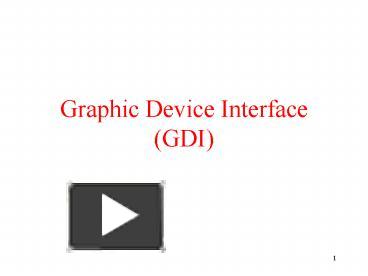 Graphic Device Interface (GDI) presentation | free to view
