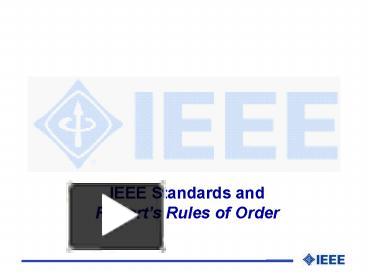 IEEE Standards and presentation | free to view