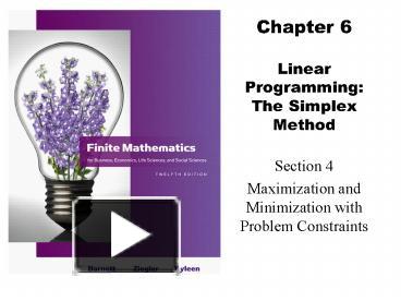 PPT – Chapter 6 Linear Programming: The Simplex Method PowerPoint ...
