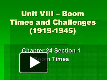 PPT – Unit VIII PowerPoint presentation | free to view - id: 4be9c8-NThjN