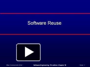 Software Reuse presentation | free to download