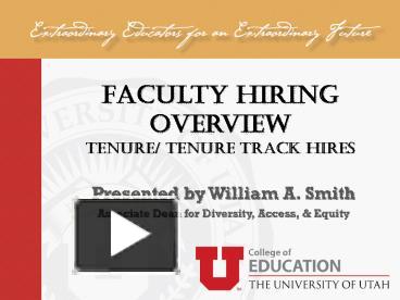 PPT – Faculty Hiring Overview Tenure/ Tenure Track Hires PowerPoint ...