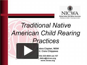 Traditional Native American Child Rearing Practices presentation | free ...