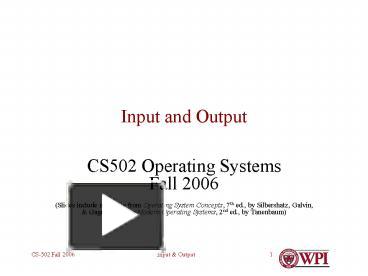 PPT – Input and Output PowerPoint presentation | free to download - id ...