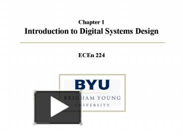 Chapter 1 Introduction to Digital Systems Design presentation | free to ...