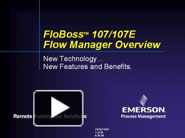 FloBossTM 107/107E Flow Manager Overview presentation | free to download