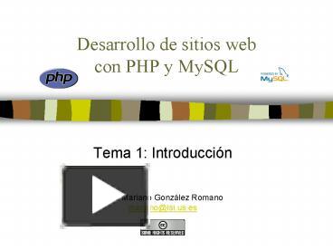 PPT – Desarrollo de sitios web con PHP y MySQL PowerPoint presentation ...