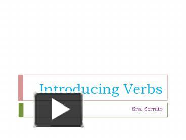 Introducing Verbs presentation | free to download