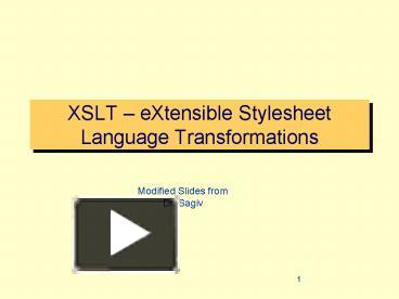 XSLT presentation | free to view