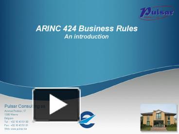 ARINC 424 Business Rules An introduction presentation | free to view