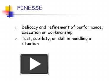 FINESSE presentation | free to download