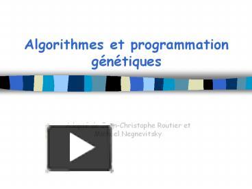 Algorithmes et programmation g presentation | free to download