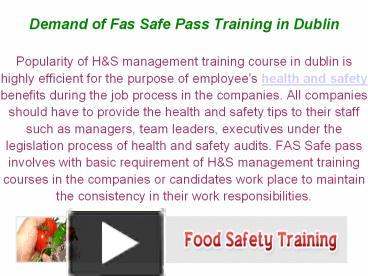 Demand of Fas Safe Pass Training in Dublin presentation | free to download