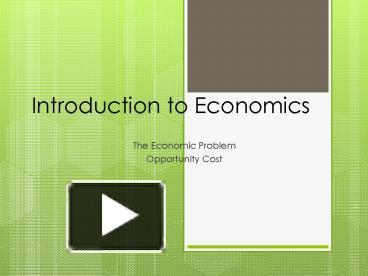 Introduction to Economics presentation | free to view