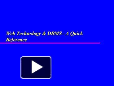Web Technology presentation | free to download