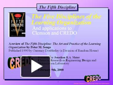 The Five Disciplines of the Learning Organization presentation | free ...