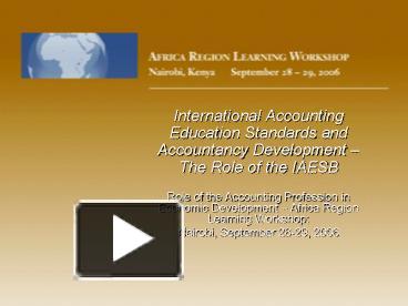 International Accounting Education Standards and Accountancy ...