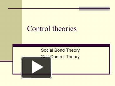 PPT – Control theories PowerPoint presentation | free to view - id ...