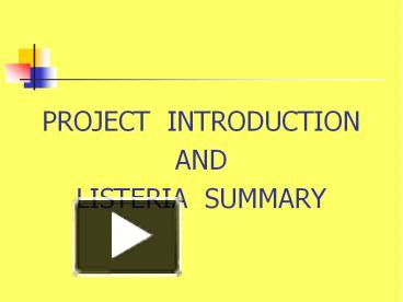 PROJECT INTRODUCTION presentation | free to download