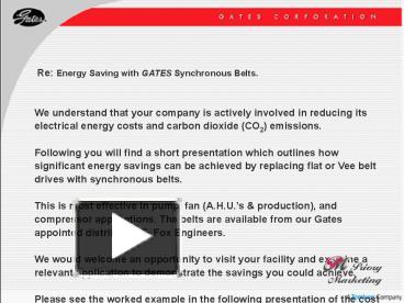 Re: Energy Saving with GATES Synchronous Belts. presentation | free to ...