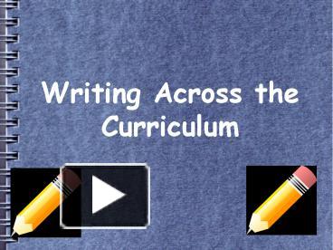 Writing Across the Curriculum presentation | free to download