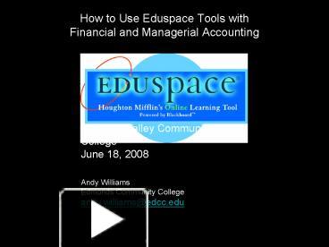 How to Use Eduspace Tools with presentation | free to download