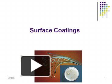 Surface Coatings presentation | free to download