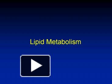 PPT – Lipid Metabolism PowerPoint presentation | free to view - id ...
