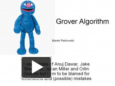 Grover Algorithm presentation | free to download