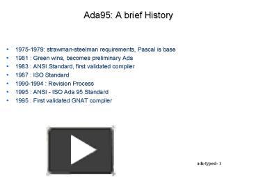 Ada95: A brief History presentation | free to download