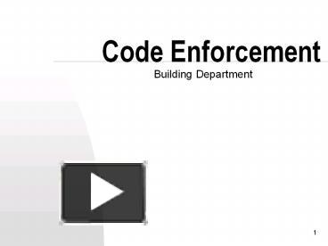 Code Enforcement presentation | free to download