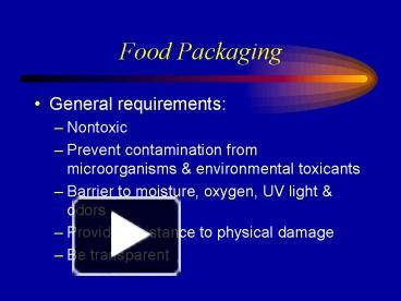 Food Packaging presentation | free to view