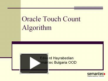 Oracle Touch Count Algorithm presentation | free to download