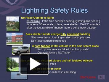 Lightning Safety Rules presentation | free to view