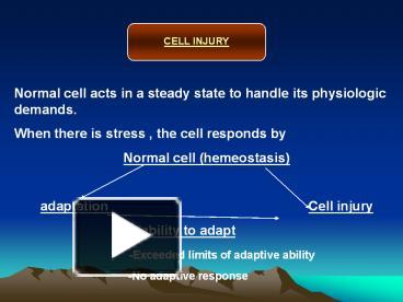 PPT – CELL INJURY PowerPoint presentation | free to view - id: 4d29bc-N2JmY