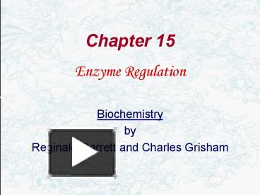 Enzyme Regulation presentation | free to view