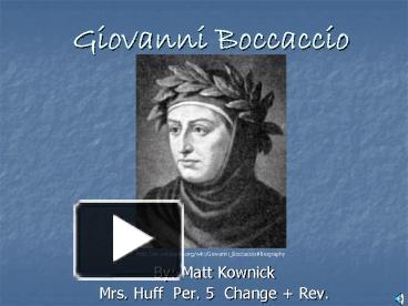 Giovanni Boccaccio presentation | free to view