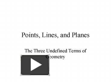 Points, Lines, and Planes presentation | free to view