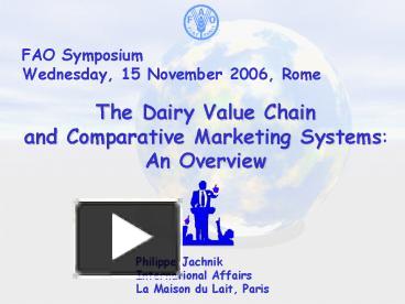 The Dairy Value Chain and Comparative Marketing Systems: An Overview ...