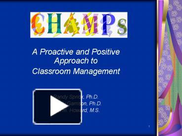 A Proactive and Positive Approach to presentation | free to view