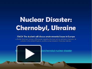 PPT – Nuclear Disaster: Chernobyl, Ukraine PowerPoint presentation ...
