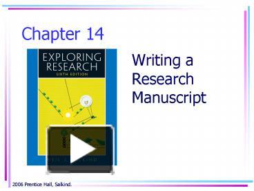 Writing a Research Manuscript presentation | free to view