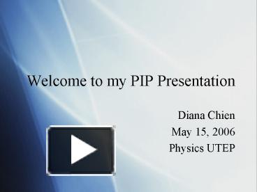 PPT – Welcome to my PIP Presentation PowerPoint presentation | free to ...