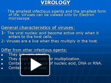 VIROLOGY presentation | free to view