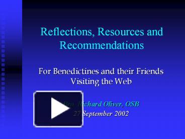 PPT – Reflections, Resources and Recommendations PowerPoint ...