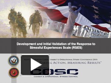 PPT – Development and Initial Validation of the Response to Stressful ...