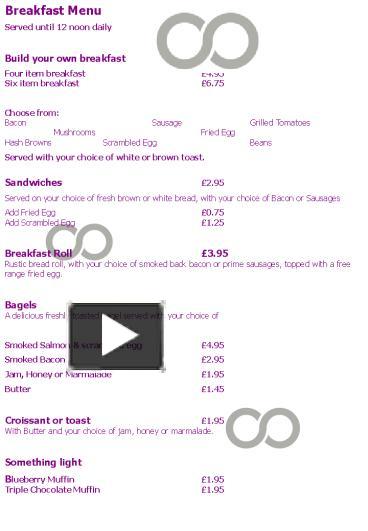 Breakfast Menu presentation | free to view