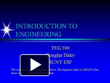 INTRODUCTION TO ENGINEERING presentation | free to download