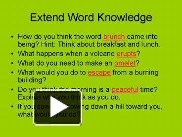Extend Word Knowledge presentation | free to view
