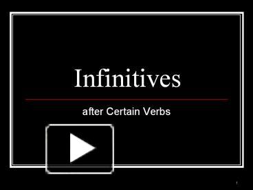 Infinitives presentation | free to download